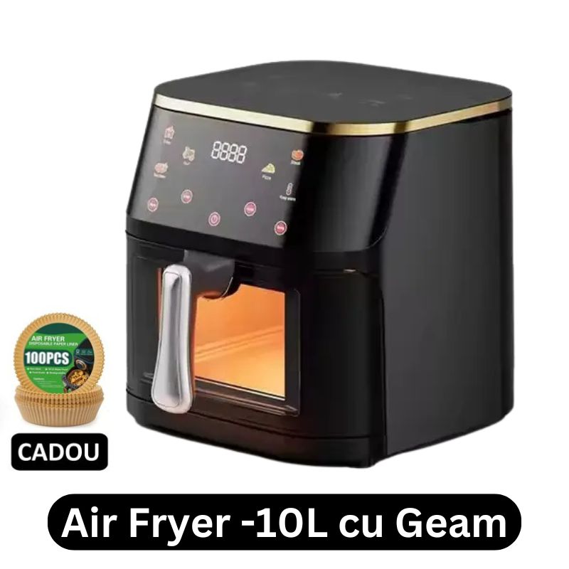 AirFryer Friteuza Profesionala - 10L, 2400W, Cuva cu Geam – SuperMagic.ro